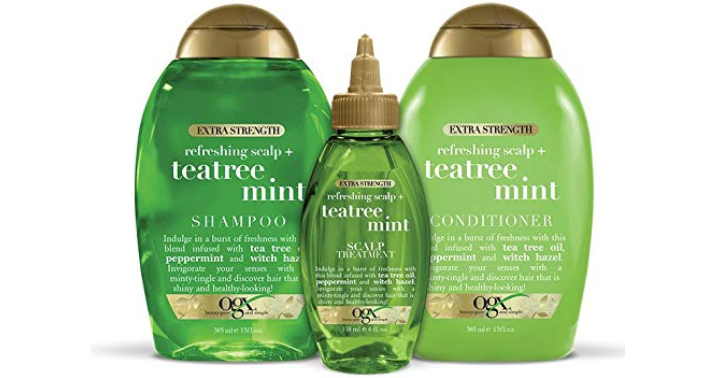 OGX Extra Strength Refreshing Scalp + Tea Tree Mint Scalp Treatment ...