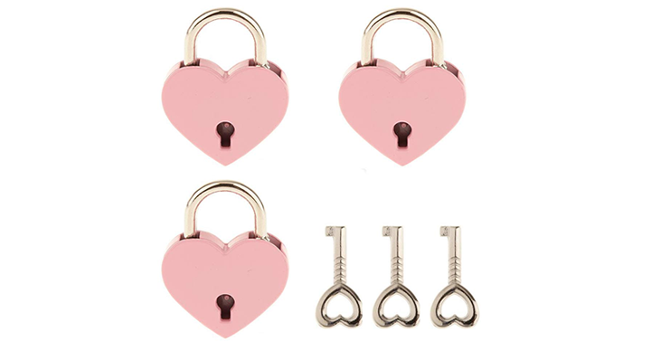 Small Metal Heart Shaped Padlock Mini Lock with Key – 3 Pack – Just $8. ...