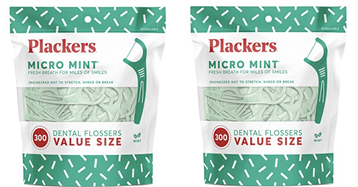 Plackers Micro Mint Dental Floss Picks, 300 count Only $4.98 Shipped ...