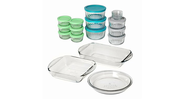 Anchor Hocking 30 Piece Glass Food Storage Containers & Glass Baking ...