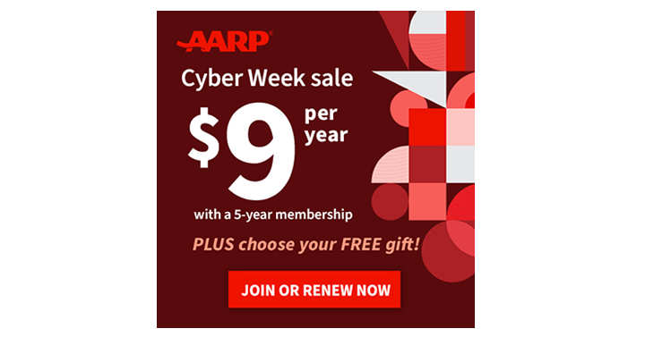 AARP Cyber Week Sale! Join AARP for $9 per year! Get FREE Gift! Ends ...