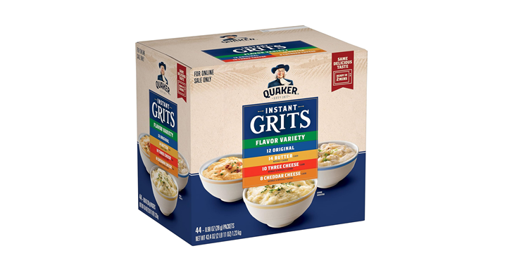 Quaker Instant Grits, 4 Flavor Variety Pack, 0.98oz Packets,44 Count ...