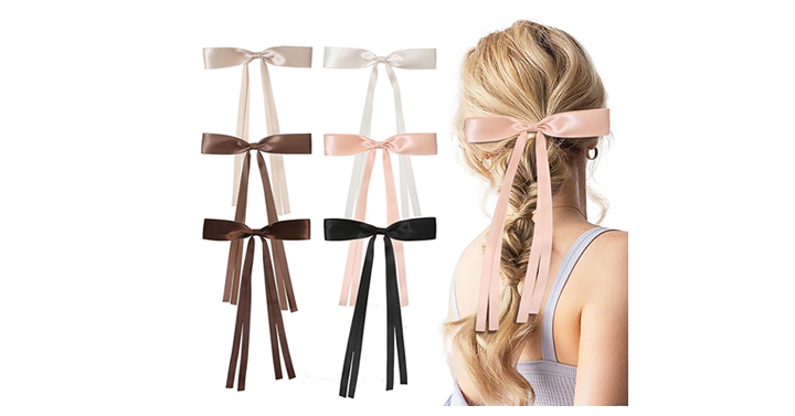 Hair Ribbon Soft Bows on Barrettes – 6 Pack – Just $5.99! - Common ...