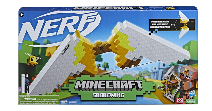 NERF Minecraft Sabrewing Motorized Blaster Bow, 8 Elite Darts – Just $9 ...
