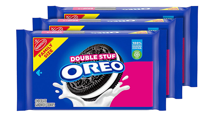 OREO Double Stuf Chocolate Sandwich Cookies, Family Size, 3 Packs ...
